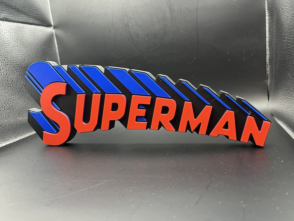 Superman Logo Sign Display | 3D Wall Desk Shelf Art | eBay