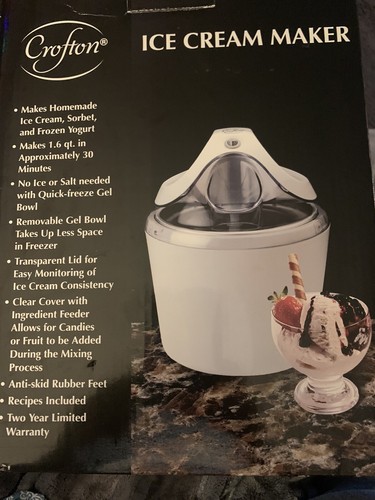 NEW Crofton Ice Cream Maker 1.6 qt, White | eBay