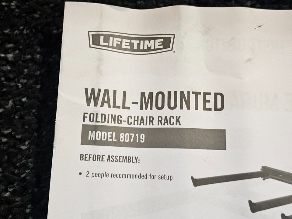 Lifetime 80719 Steel Wall-Mounted Chair Rack for up to 10 Folding ...