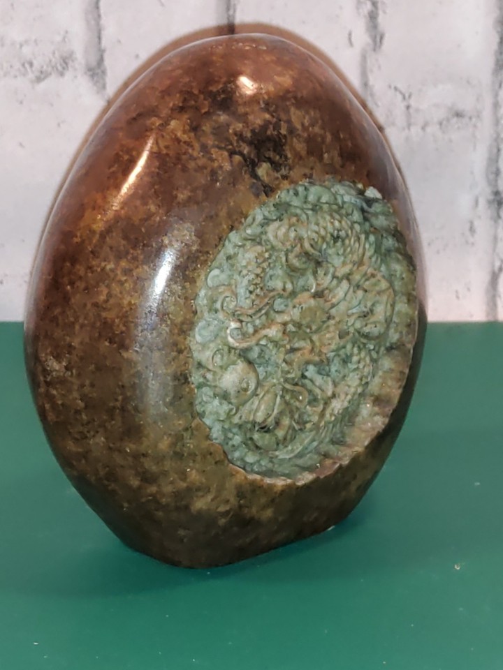 Antique hand carved original chinese Jade Stone Dragon With Coins | eBay