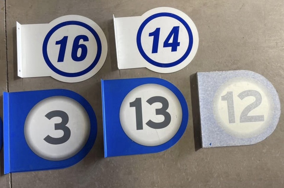 Brand New Gas Station Gas Pump Pole Number Signs. Shell Arco Gulf You ...