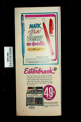 1966 Esterbrook Markers Water Color Pen Drawing Vintage Print Ad 27346 ...