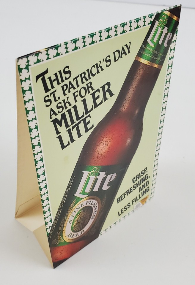 1980s Miller Lite Beer Tent Table Topper St Patrick's Day Vintage ...
