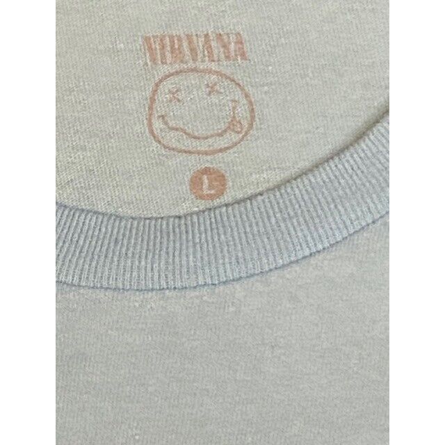 NIRVANA Band Smiley Face NEVERMIND Graphic Shirt Mens Size LARGE light ...