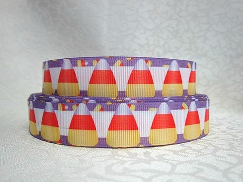 Candy Corn Halloween Holiday 7/8 grosgrain ribbon hair bows keychains ...