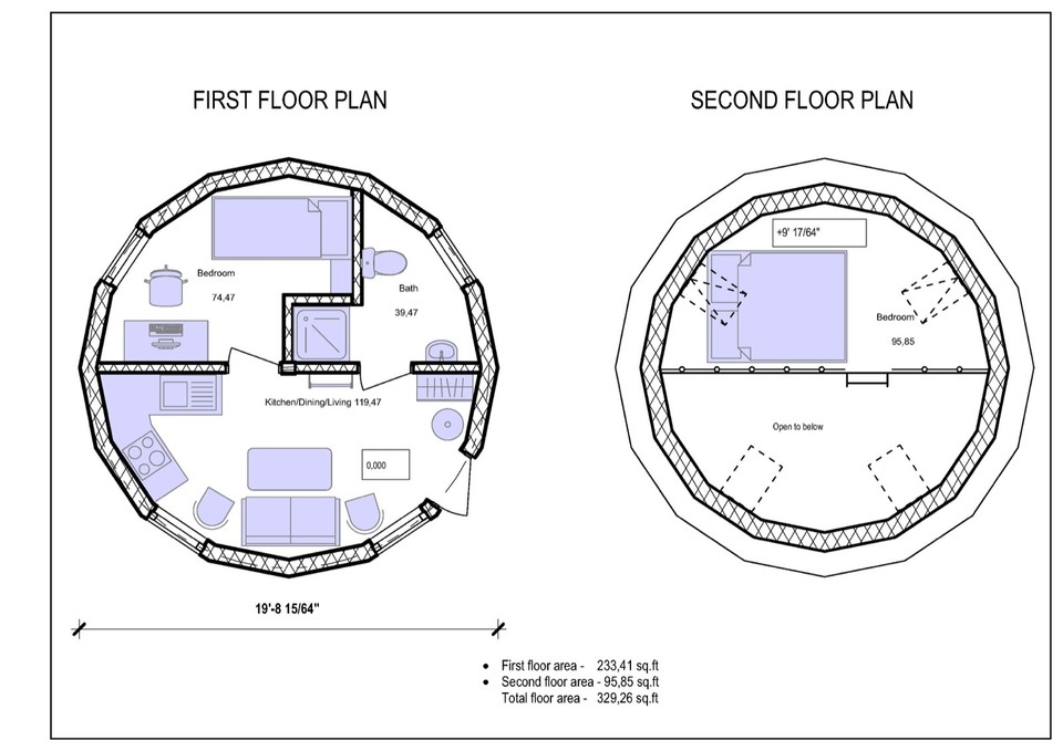 MOON HOUSE 20’ DIAM DOME FRAMING KIT PREFAB WOOD PRE-CUT DIY HOME FRAME ...