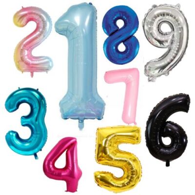 16" 32" 40" INCH LARGE FOIL HAPPY BIRTHDAY NUMBERS BALLOONS PARTY ...