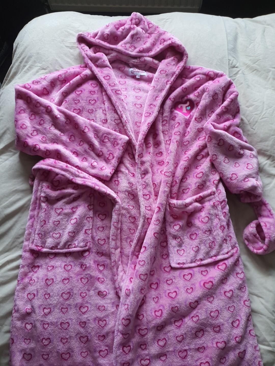 New Official Trixie Mattel Pink Heart Hooded Bath Robe Size M Imported ...