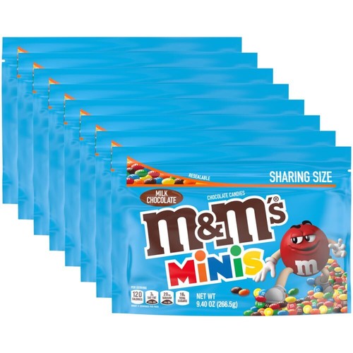 M&M’S Minis Milk Chocolate Candy Bulk – Sharing Size 9.4 Oz Resealable ...