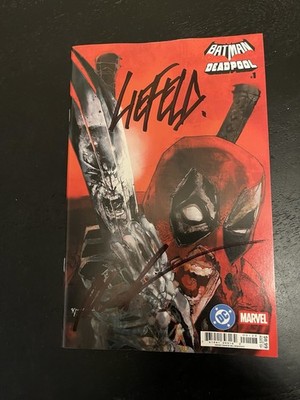 Dc Marvel Batman Deadpool #1 (One Shot) Cover Q signed by Rob Leifeld ...