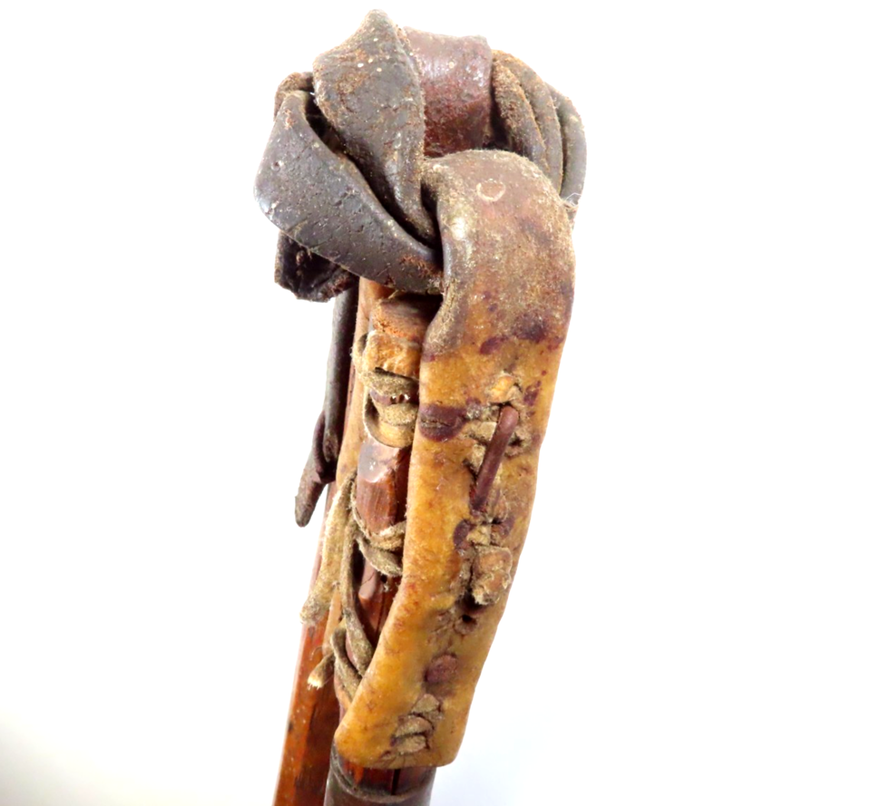 NICE 17TH CENTURY WAR FLAIL POLEARM WITH AN IRON AND WOOD WEIGHTED HEAD ...