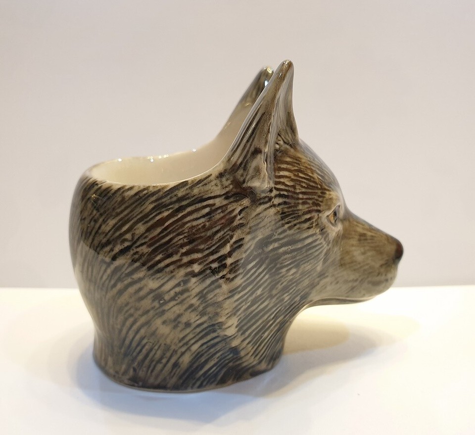 Wolf Head Figurine Vase Pot Ceramic Succulent Egg Cup Animal Flower ...