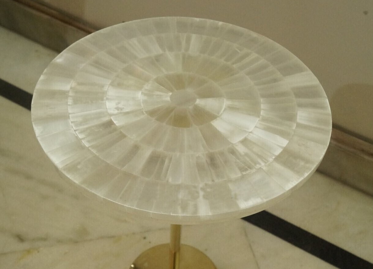 Selenite Crystal Center Table, Holistic Living Room Furniture, Selenite ...