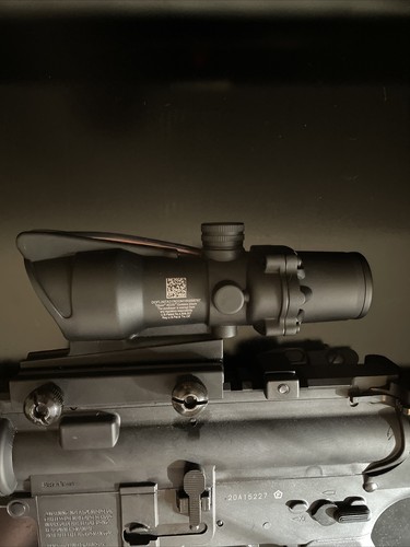 4x32 Fiber Optic Scope Chevron Reticle RED Weapon Sight ACOG Clone + 2 ...