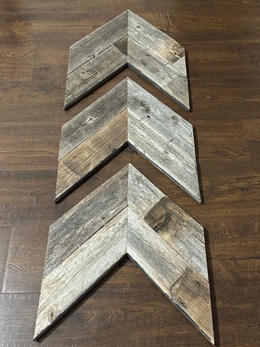 Rustic Farmhouse Weathered Barnwood Chevron Wood Arrows (Set of 3) | eBay