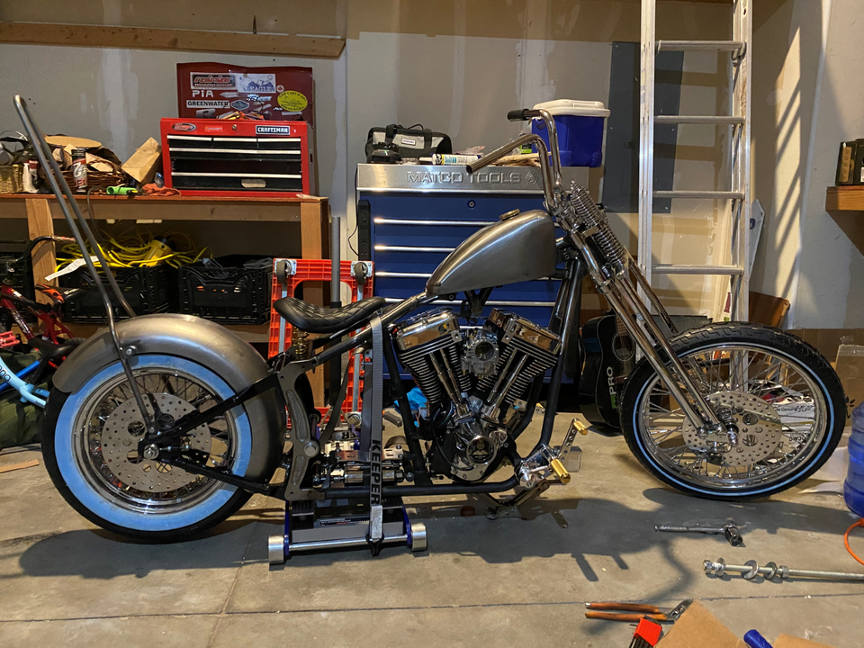 2" Over Springer Softail 100" Motor 40Deg Rake Frame Rolling Chassis ...