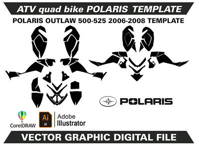 Polaris Outlaw 500 525 2006-2008 template Vector format AI CDR EPS A74 ...
