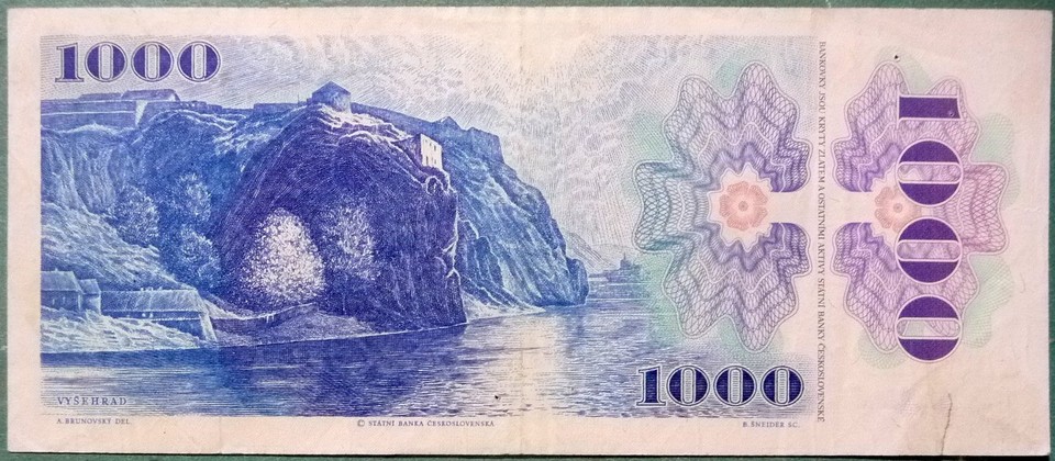 CZECHOSLOVAKIA 1000 1 000 KORUN NOTE , P98 , issued 1985 | eBay