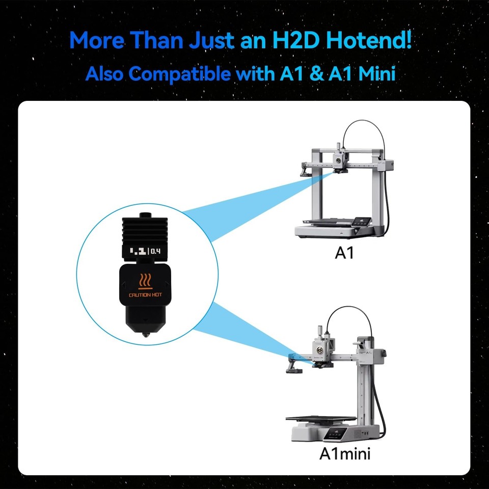 0.4mm H2D Hotend 2pcs for Bambu Lab H2D/H2D Laser Hotend 3D Printer ...
