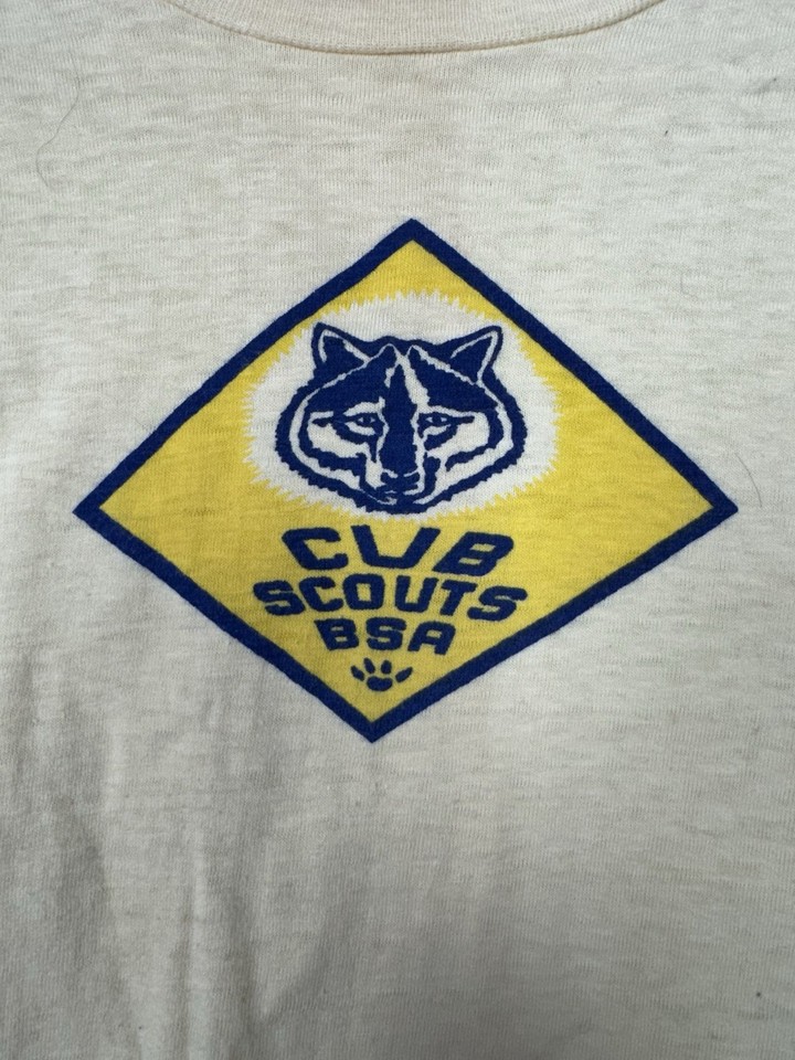 Vintage 60s Cub Scouts T Shirt Single Stitch Boy Scouts Water Print XS ...