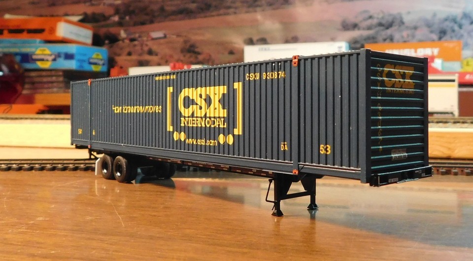 ATHEARN RTR 53 CSX CONTAINER & CSX INTERMODAL CHASSIS CSXU TSXZ HO ...