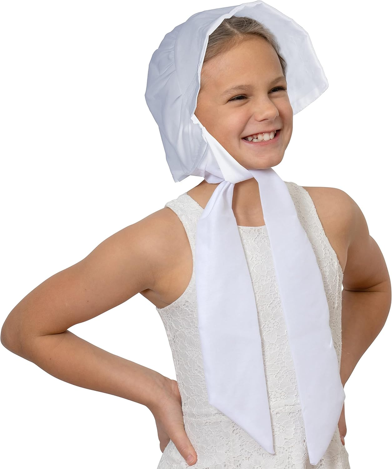 Colonial Pioneer Womens Bonnet - Revolutionary War White Pilgrim Women ...