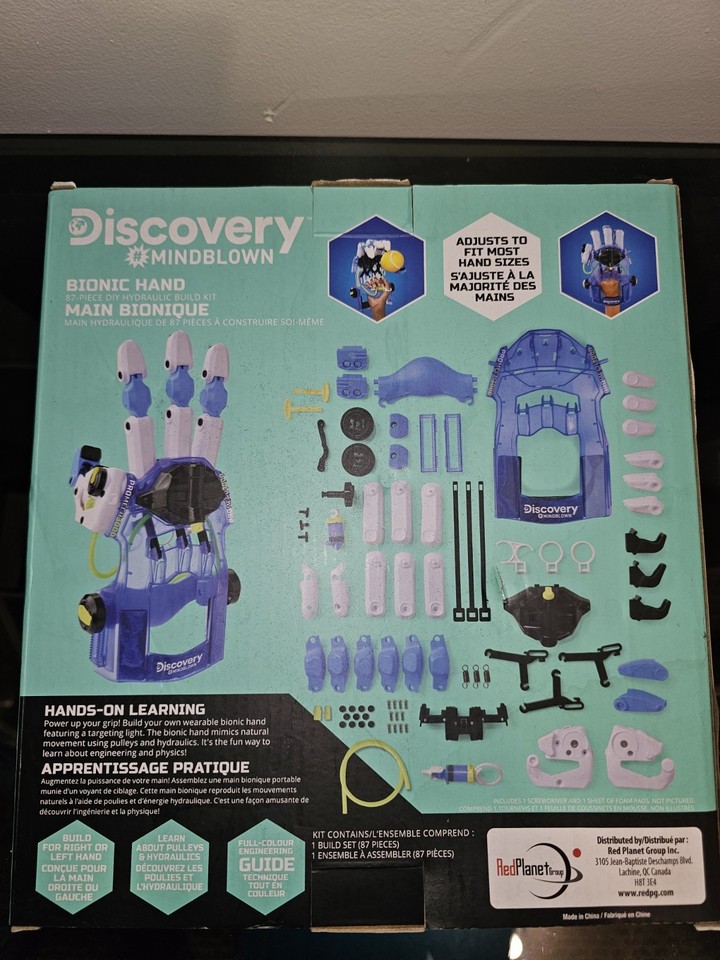 NEW Discovery Mindblown Bionic Hand DIY Hydraulic Build Kit 87 Pieces ...