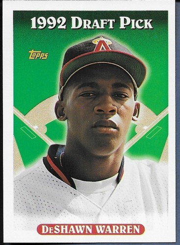 1993 Topps California Angels Baseball Card #574 DeShawn Warren Rookie ...
