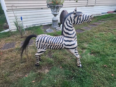Antquie Wooden Horse Zebra, Large | eBay