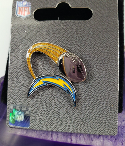 NFL Los Angeles Chargers Logo Enamel Flyng Footbal Lapel Pin Officially ...