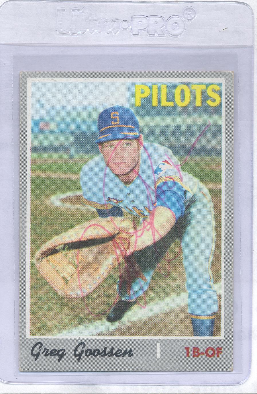 Greg Goossen 1969 Seattle Pilots 1970 Topps Autographed Signed Baseball ...