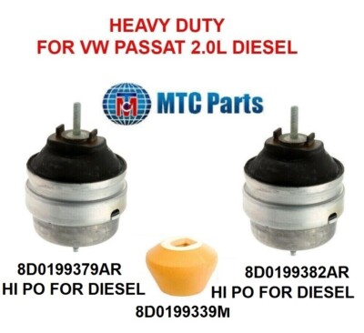 Engine Motor Mount Set 3pc Kit For VW Passat Diesel 2.0L Heavy Duty USE ...