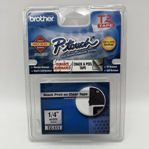 Brother TZ-111 6mm Laminated Clear Black Ink P-Touch 12502052326 | eBay