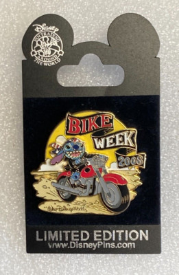 NEW 3D Disney Pin Lilo & Stitch Daytona Biker Bike Week Motorcycle 2008 ...