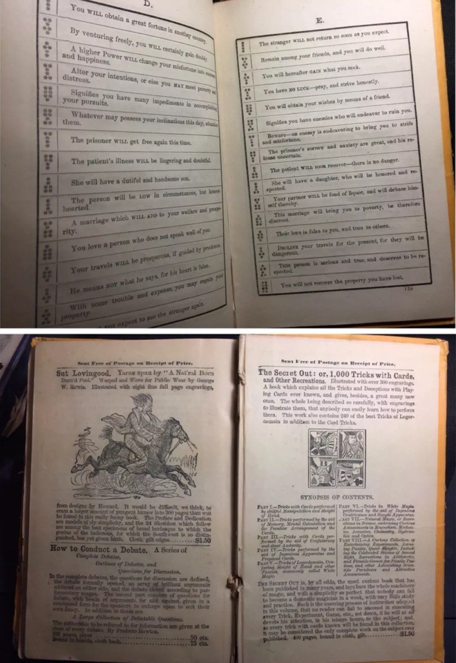 1866 Lenormand Fortune Telling Playing Cards Cartomancy Book & Mystical ...