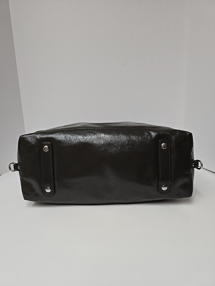 Coach Large Madison Sabrina Gray Patent Leather Satchel Bag Handbag ...