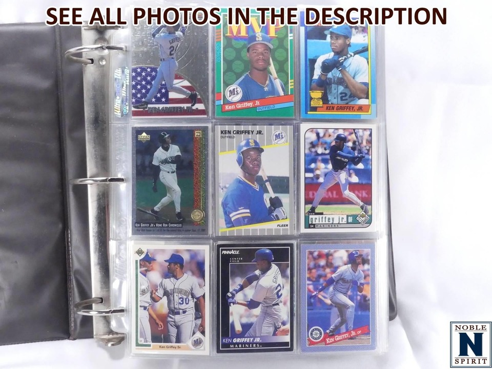 NobleSpirit MLB Baseball 575+ Card Binder LOT Griffey Jr. Bonds, Ryan ...
