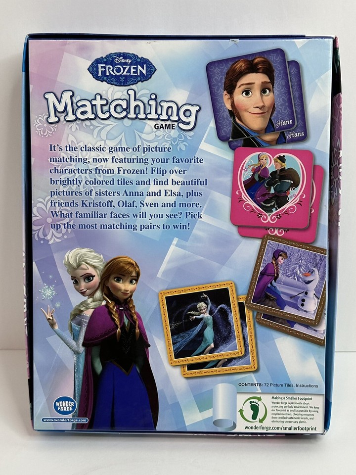 Disney Frozen Matching Memory Game - 72pcs - For Ages 3+ - GUC | eBay