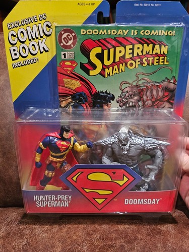 VTG DC Superman Man of Steel Hunter Prey vs Doomsday Figure Set 2 Pack ...