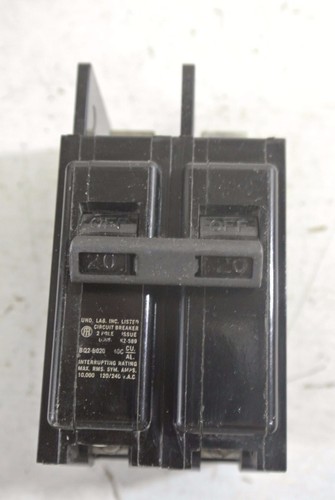 Siemens 2 pole 20 amp 240 Volt Type BQ2B Circuit Breaker Cat: BQ2B020 ...