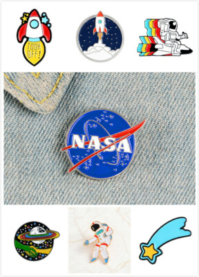 7Pcs Enamel Lapel Collar Pin Corsage Brooch NASA Spacecraft Astronaut ...