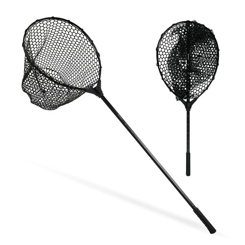 Fishing Net Fish Landing Net with Soft Rubber Mesh Bag, Large Fish Net ...