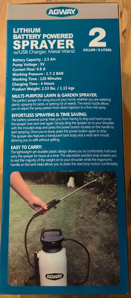 Agway 2 Gallon Lithium Battery Powered Sprayer | eBay