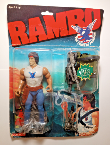 1985 Coleco Rambo Force of Freedom Fire Power Rambo Action Figure ...
