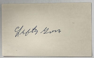 Lefty Grove (d. 1975) Signed Autographed Vintage 3x5 Index Card | eBay