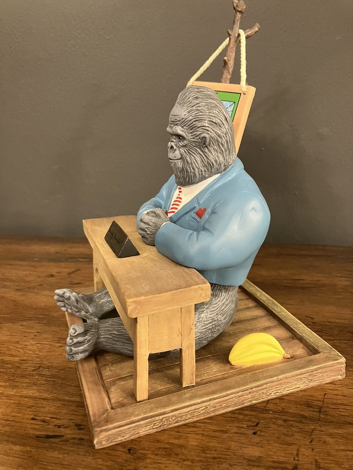 NEW- Will Bullas Sculpture “Monkey Business” Pearl Bisque Sales Ape ...