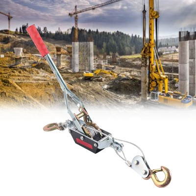 Wire Rope Hand Power Puller Tighten Tool Mini Tightener Double Hook ...