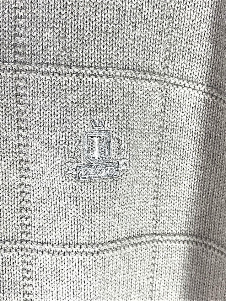 Izod Men's Size Large Windowpane Textured Beige Long Sleeve Sweater ...