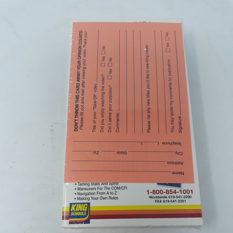 King Flight School Take-Off Videos Communications VHS Video Tape | eBay