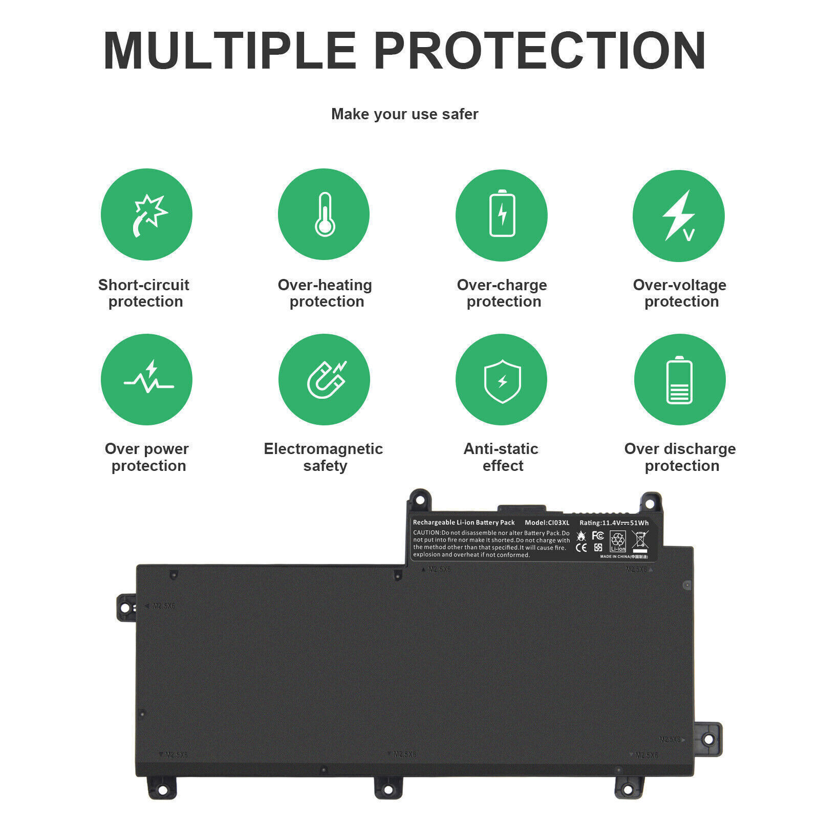 CI03XL Battery for HP ProBook 640 645 650 655 G2 HSTNN-UB6Q 801554-001 ...